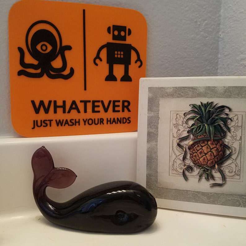 Alien Robot Gender Neutral Bathroom Restroom Sign Whatever Just Wash ...