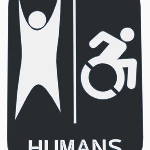 HUMANS Bathroom Sign 3D Printed Gender Neutral Restroom - Etsy