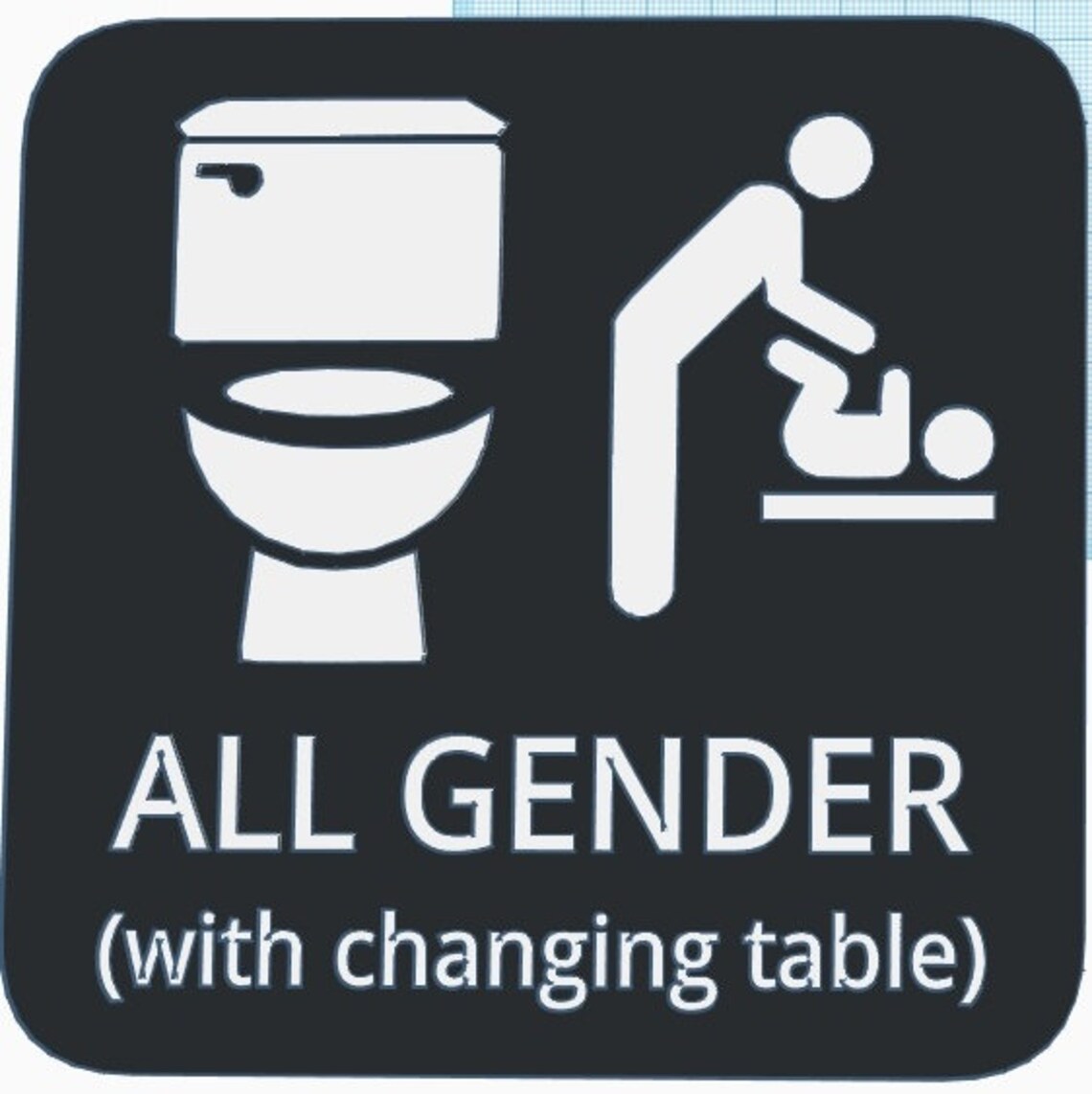 ALL GENDER Bathroom Restroom Sign Gender Neutral With Changing | Etsy