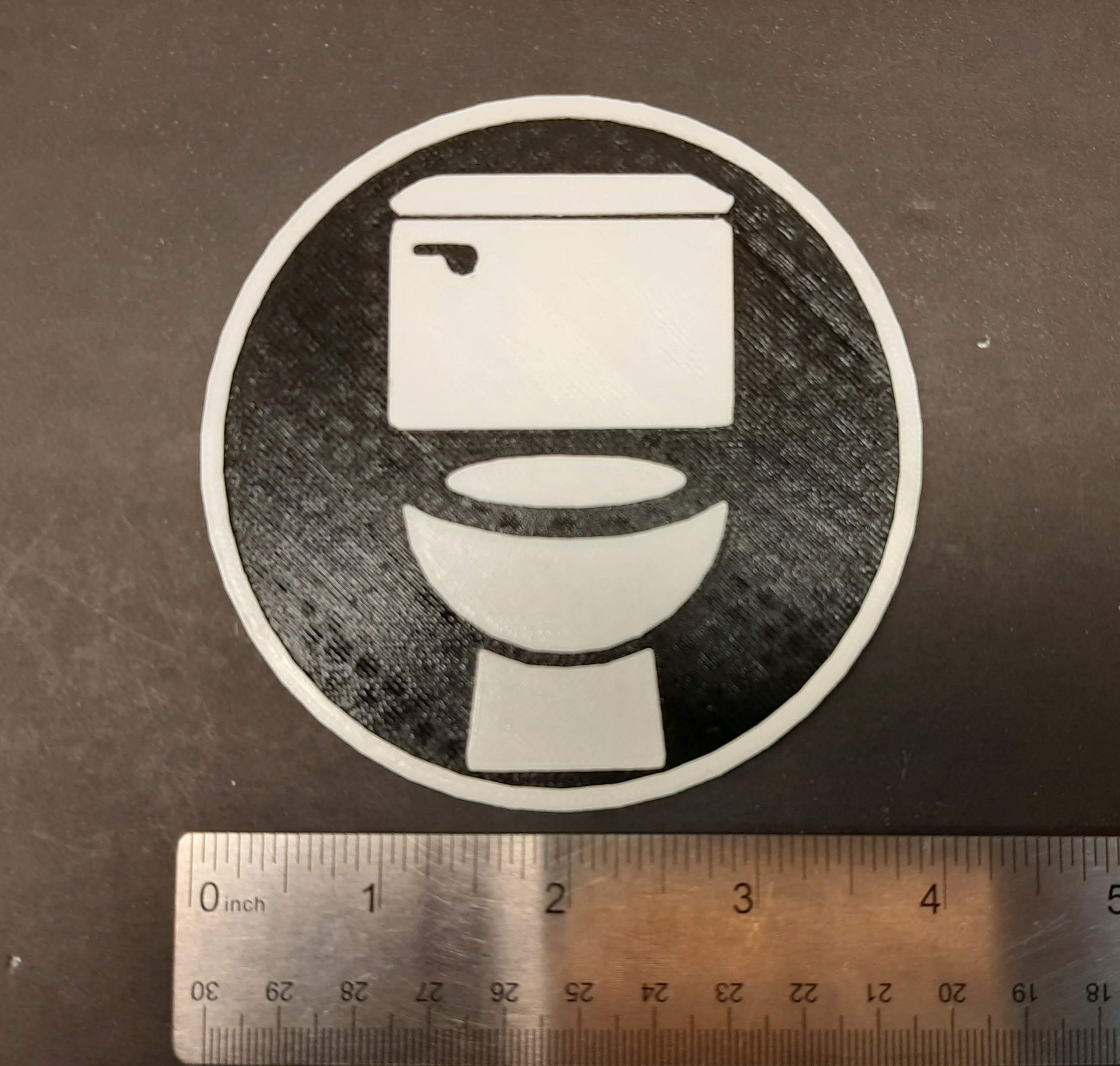 Small Round Urinal or Toilet Sign for Labeling Bathrooms and Restrooms ...