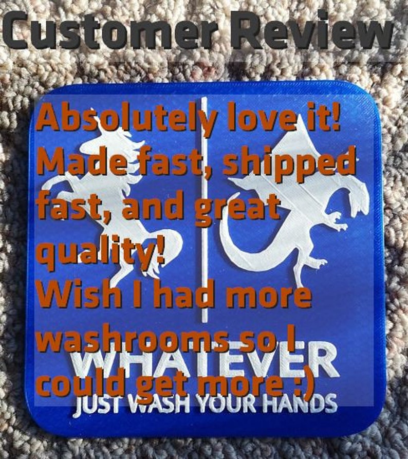 Unicorn Dragon Gender Neutral Bathroom Restroom Sign Whatever - Etsy