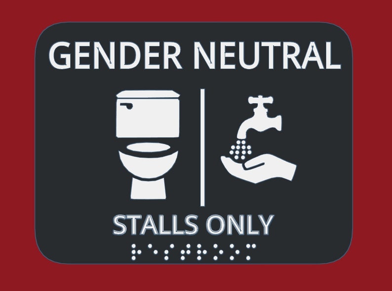 Gender Neutral Bathroom STALLS ONLY Restroom Sign - Etsy