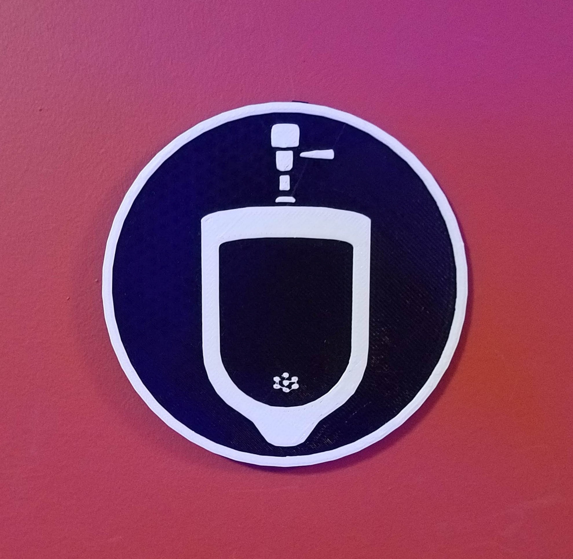 Small Round Urinal or Toilet Sign for Labeling Bathrooms and Restrooms ...