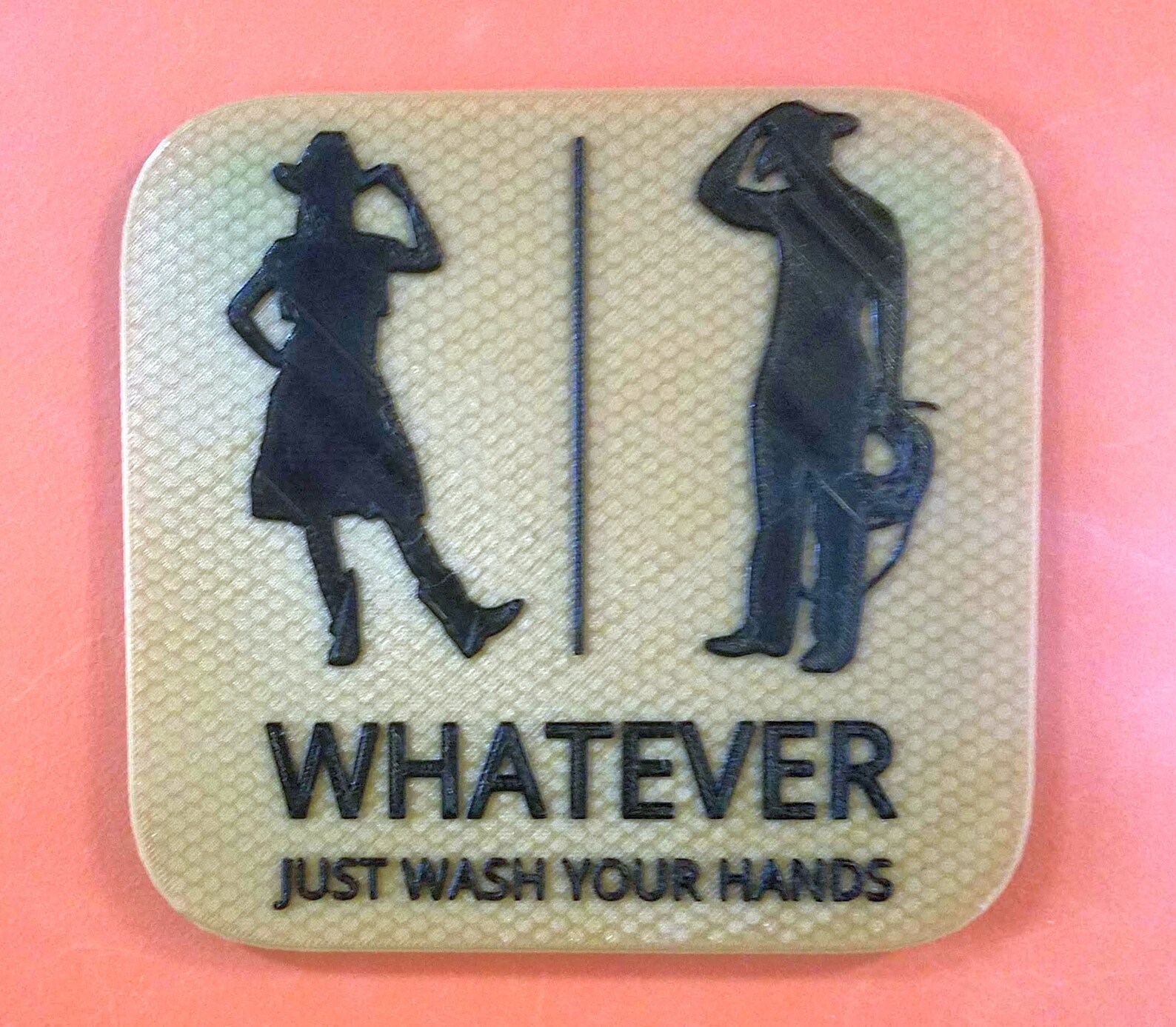 Cowgirl Cowboy Bathroom Sign Whatever Just Wash Your Hands Gender ...
