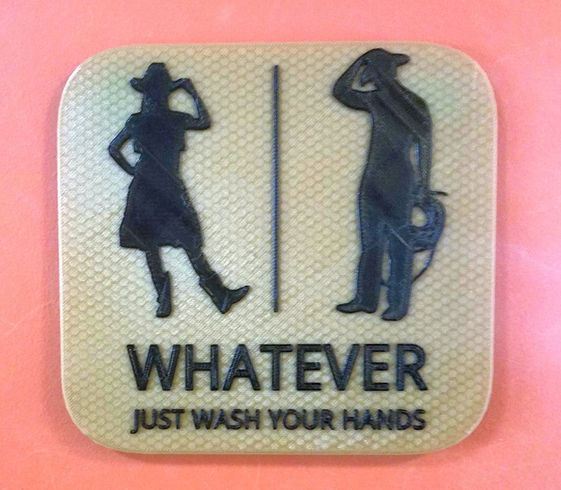 Cowgirl Cowboy Bathroom Sign Whatever Just Wash Your Hands - Etsy