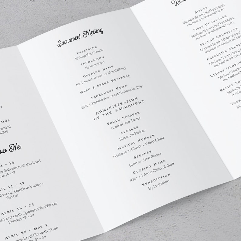 Sacrament Meeting Program | Tri-fold | 8.5 X 14 - Etsy