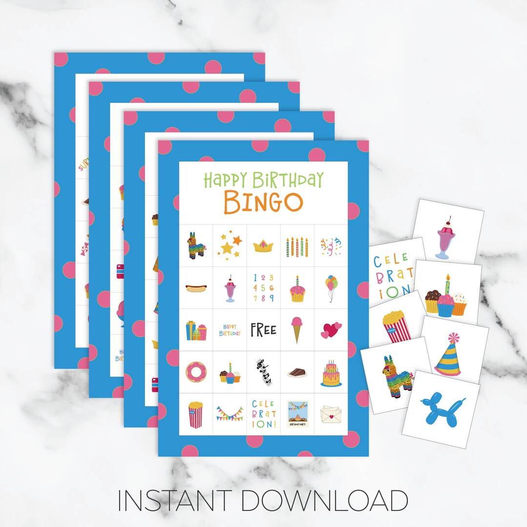 Happy Birthday Bingo Game - Etsy