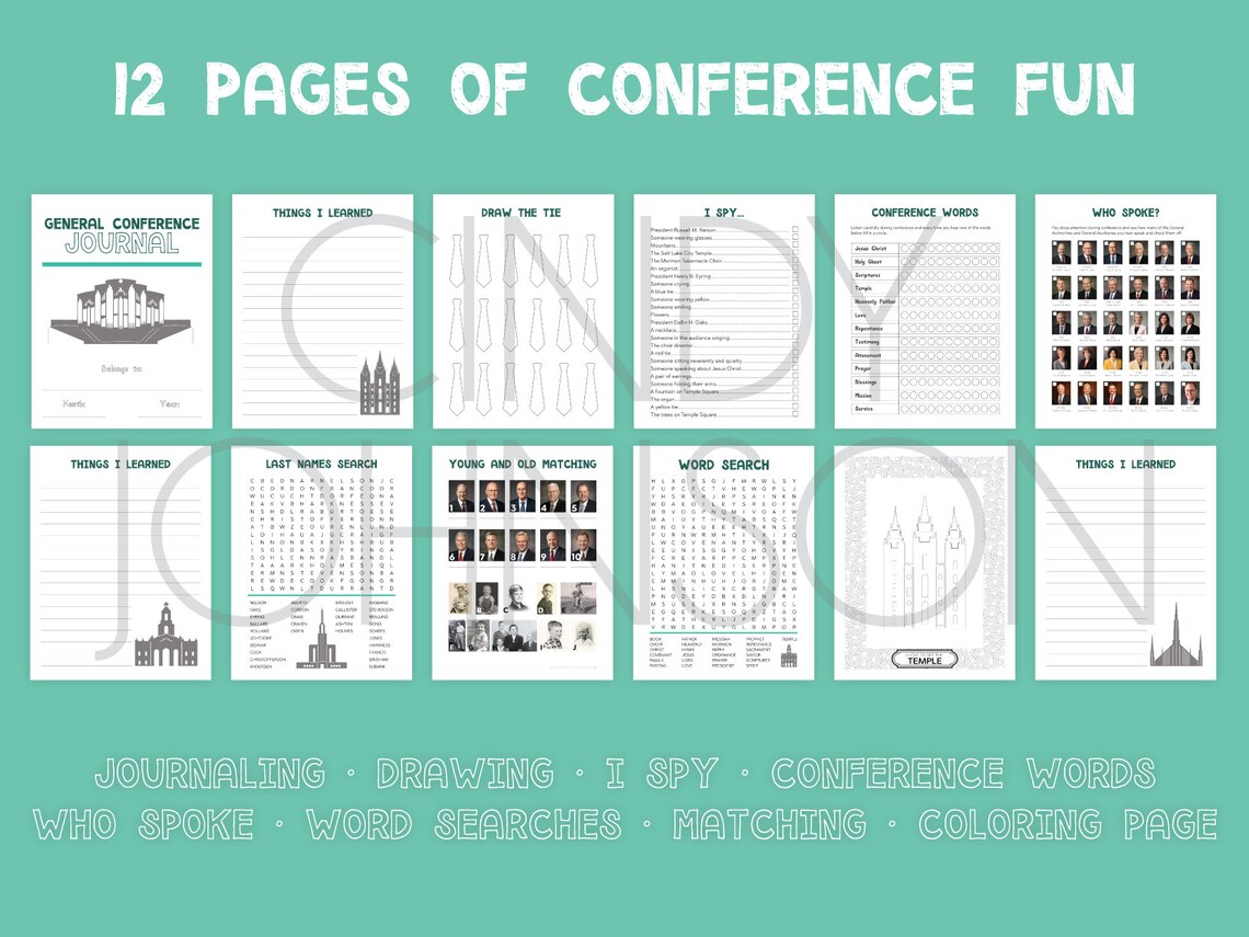 Sr. Primary General Conference Packet | Etsy