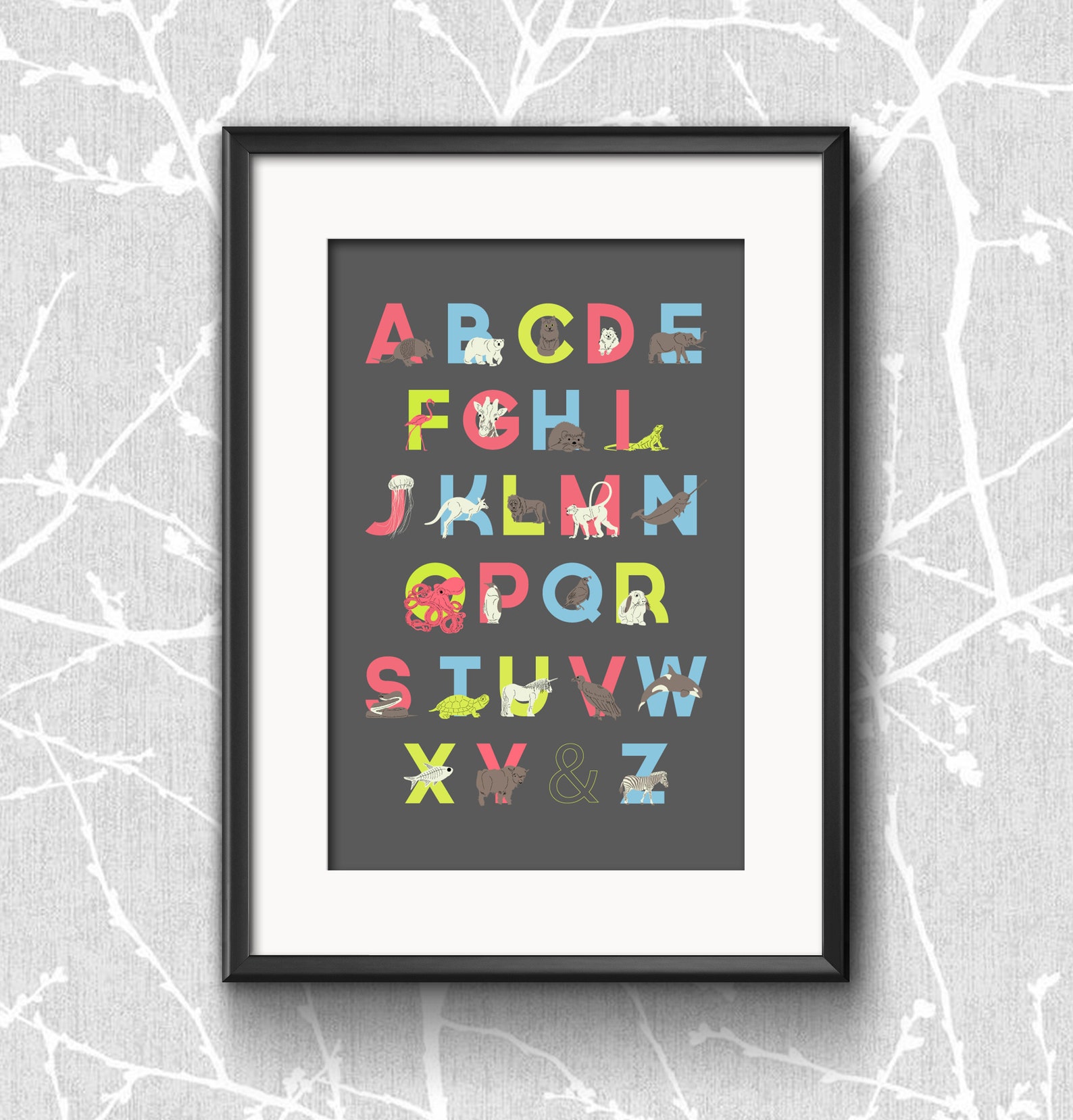 Animal Alphabet Poster - Small - Etsy
