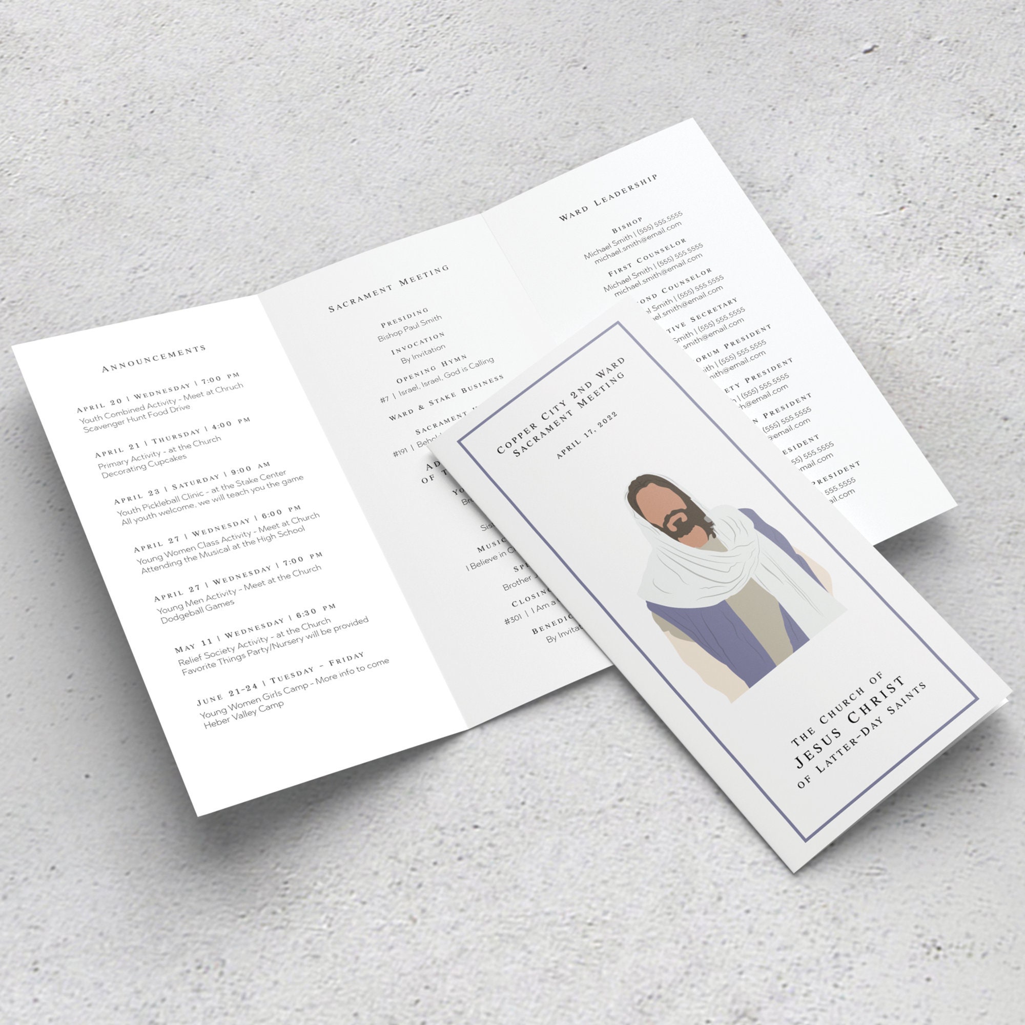 Sacrament Meeting Program | Tri-fold | 8.5 X 11 - Etsy