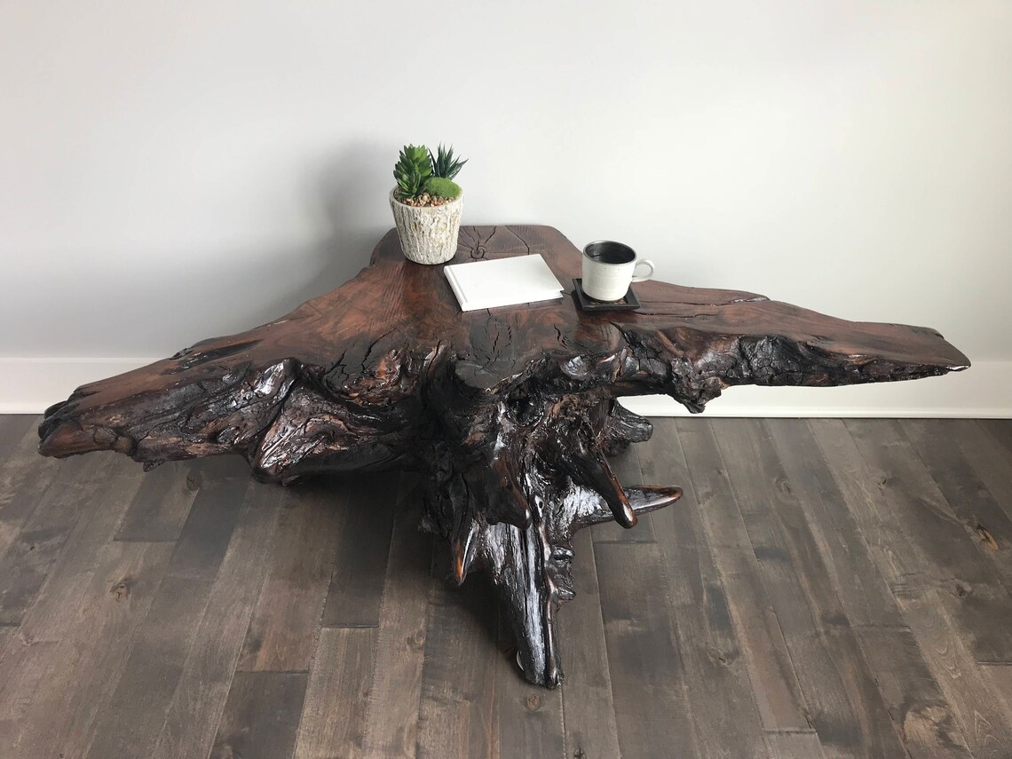 Walnut Stump Coffee Table Rustic Table Stump Table - Etsy