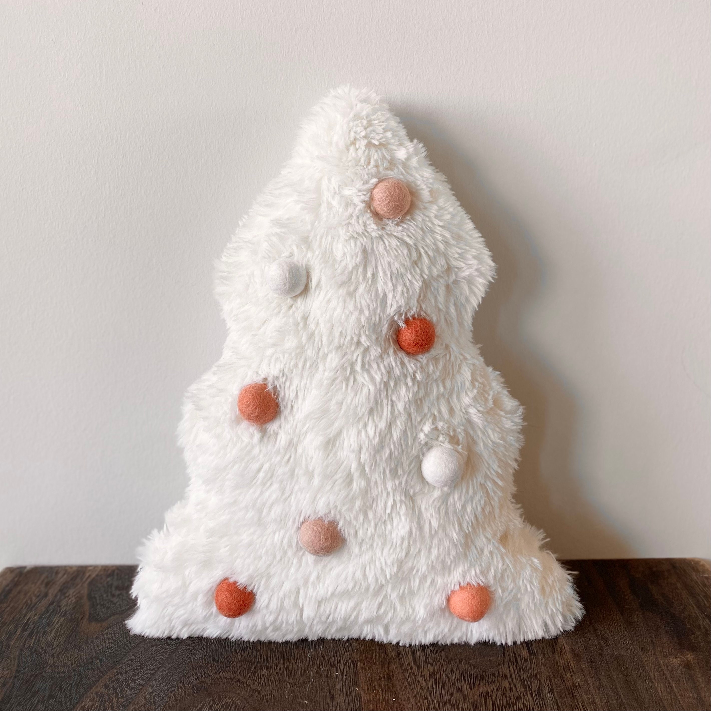 Faux Fur Ivory Christmas Tree-shaped Pillow - Etsy