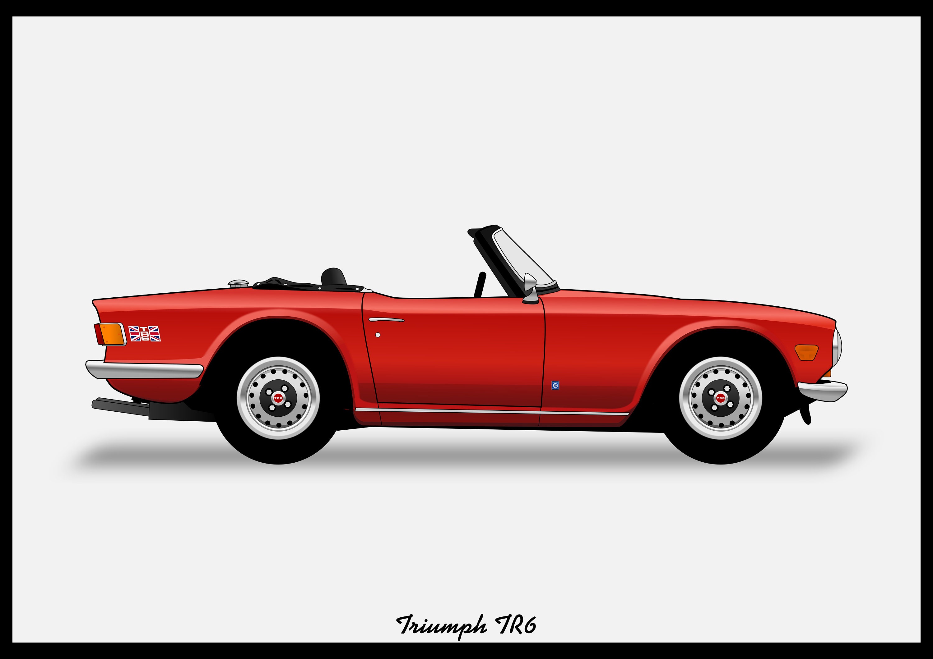 TRIUMPH TR6 Vector Art POSTER Home & Living Wall Décor Home Décor etna ...