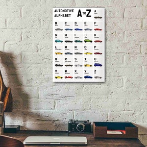 A2 POSTER - AUTOMOTIVE ALPHABET - Car A-Z - Etsy