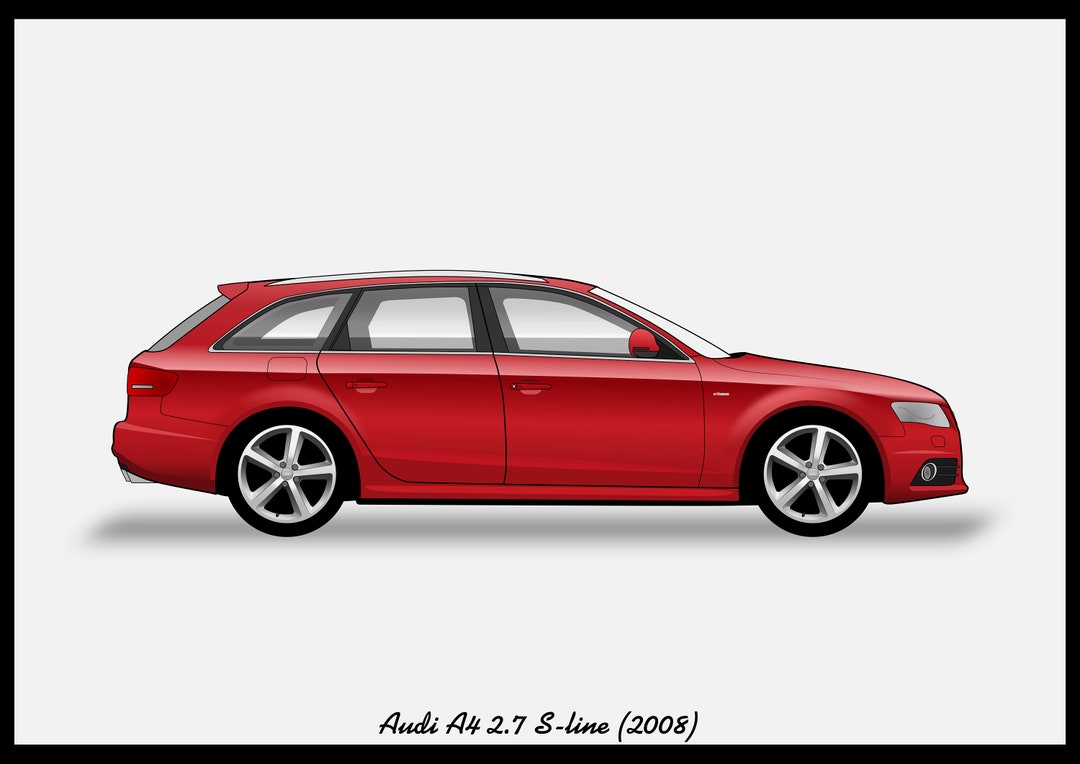 AUDI A4 AVANT Mk3 Colour Vector File Download .PDF, .svg, .png - Etsy