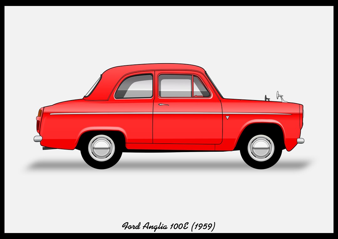 FORD ANGLIA 100E - Red Vector File Download - .PDF, .svg, .png - Etsy