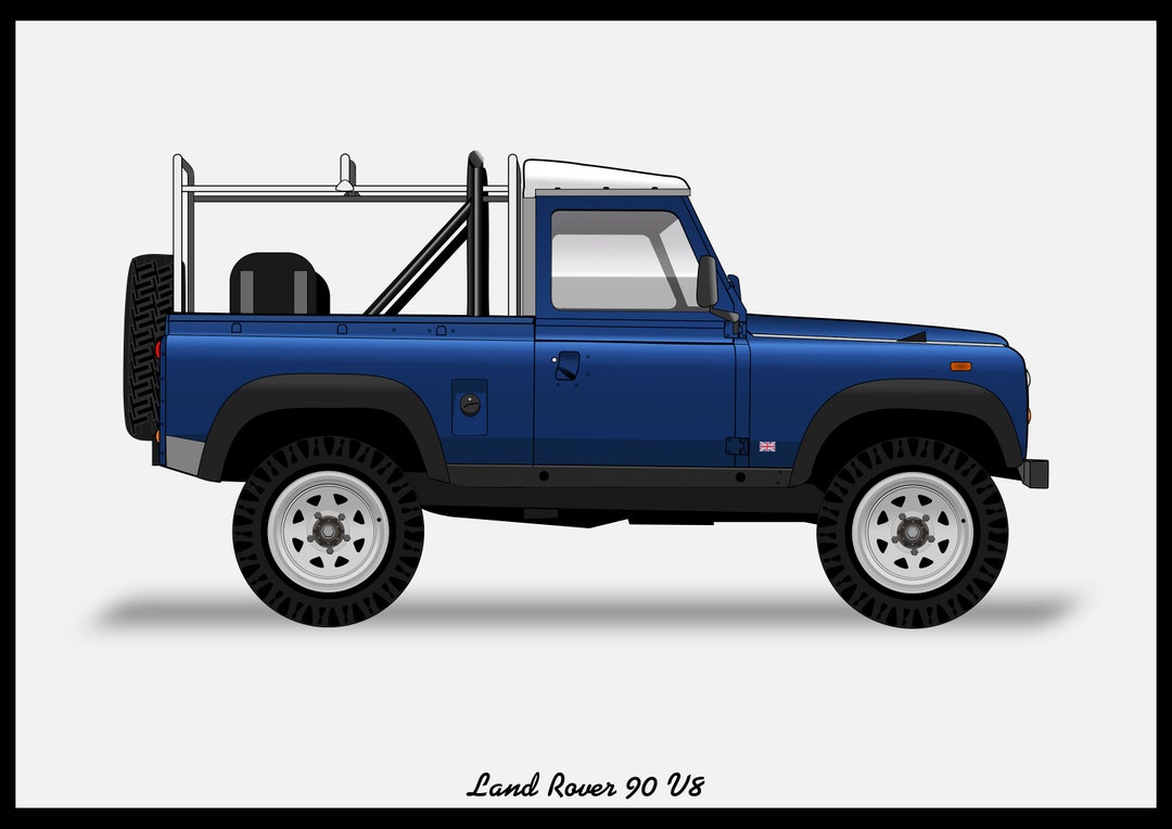 LAND ROVER 90 - Colour Vector File Download - .PDF, .svg, .png - Etsy