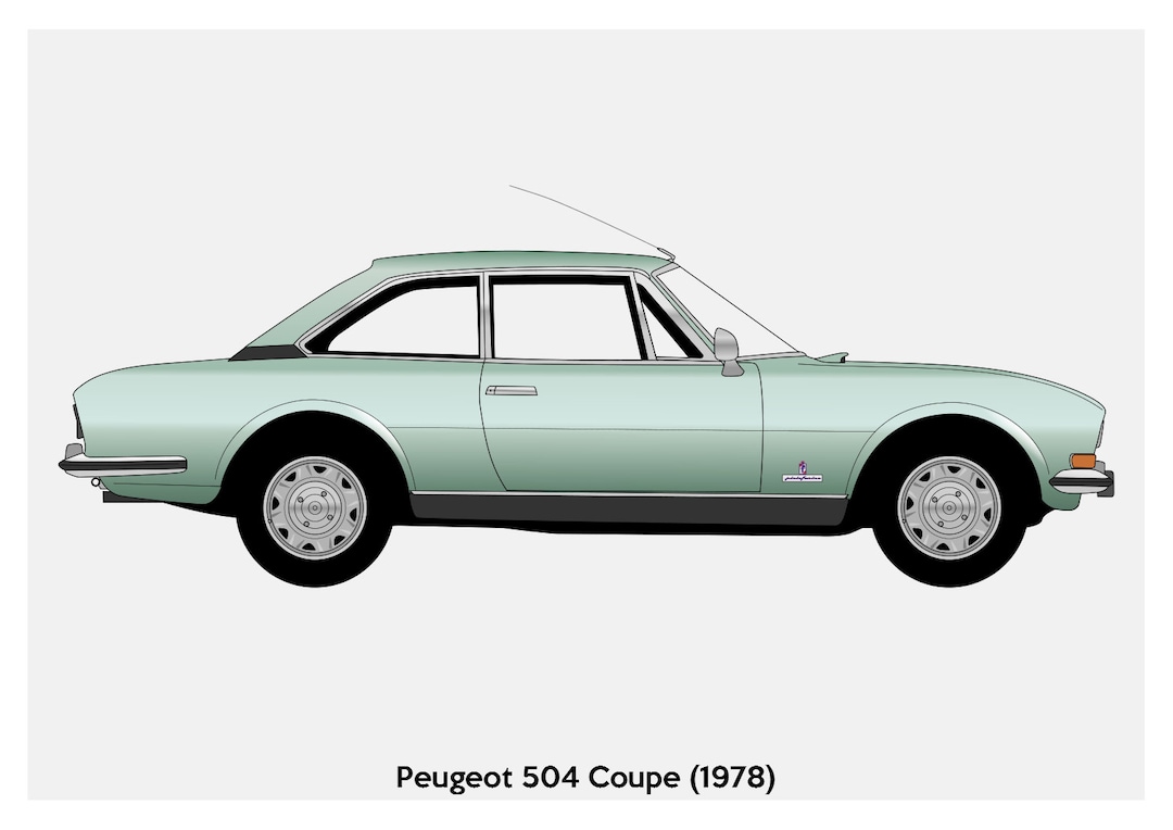 PEUGEOT 504 COUPE - Colour Vector File Download - .PDF, .svg, .png - Etsy