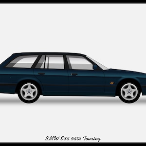 BMW E34 TOURING - 5 Series - Colour Vector File Download - .PDF, .svg ...