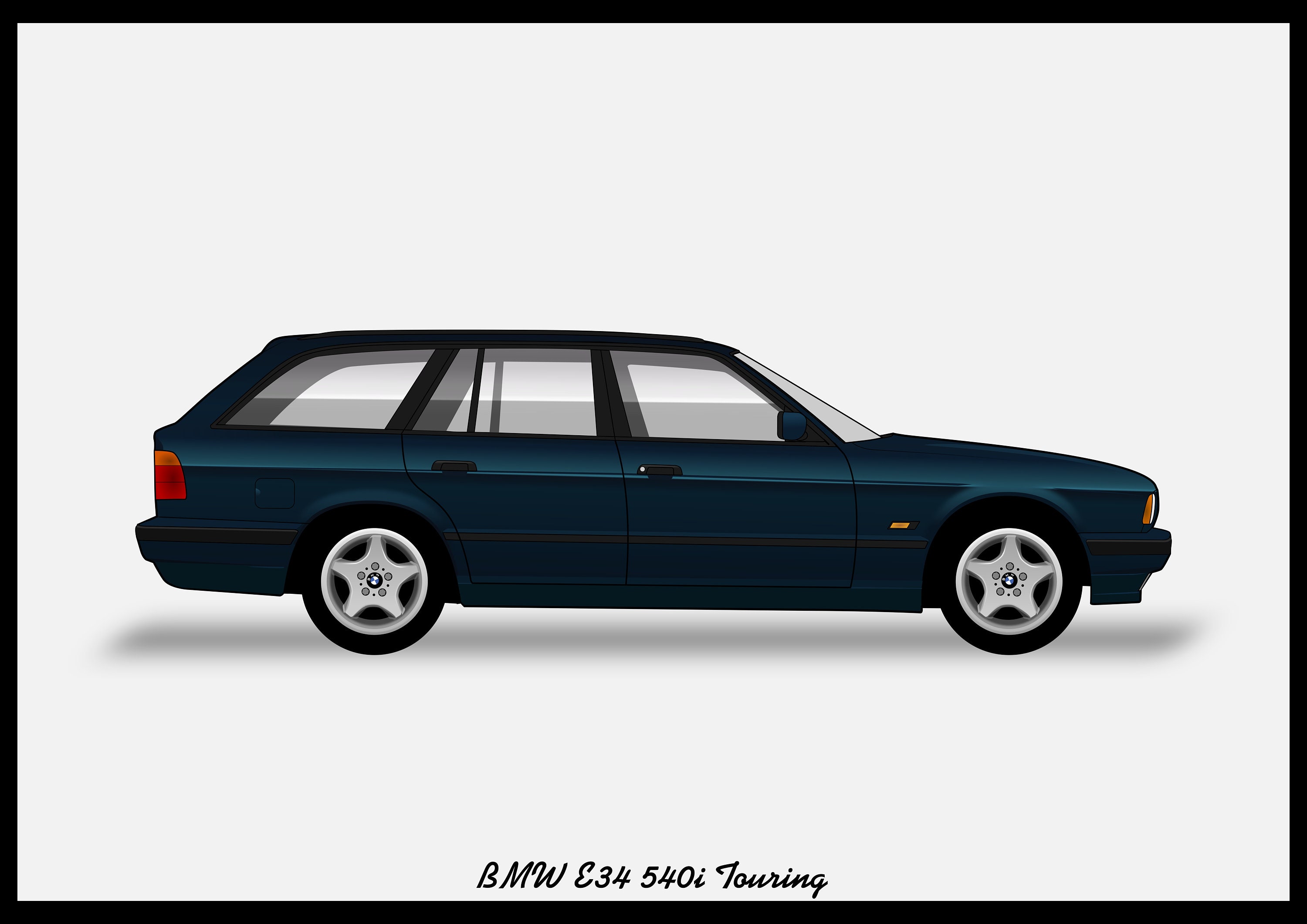 BMW E34 TOURING - 5 Series - Colour Vector File Download - .PDF, .svg ...