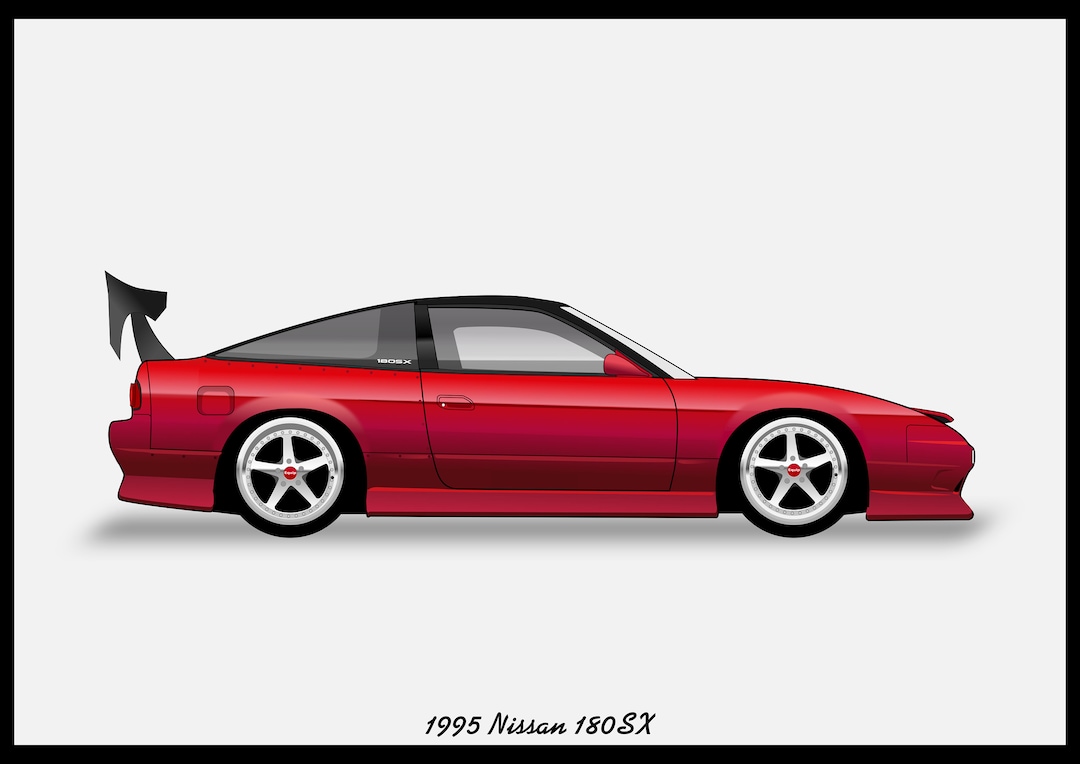 NISSAN 180SX - Colour Vector File Download - .PDF, .svg, .png - Etsy
