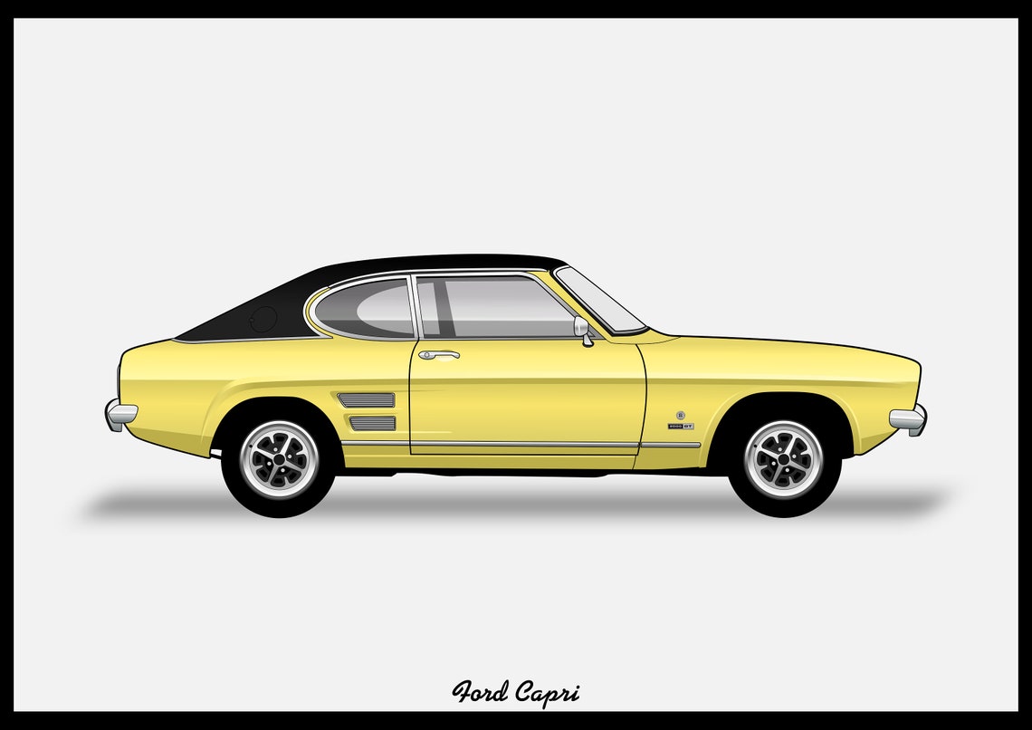 FORD CAPRI Mk1 Colour Vector File Download .PDF .svg - Etsy