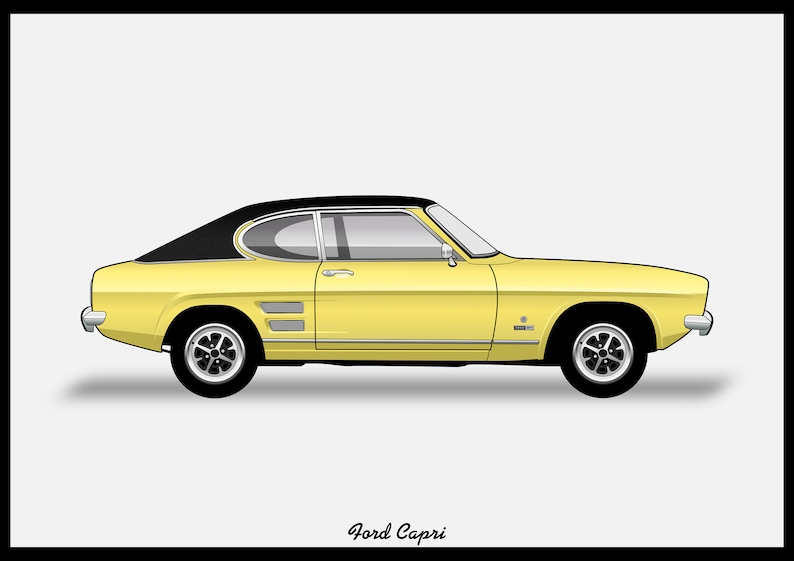 FORD CAPRI Mk1 Colour Vector File Download .PDF .svg - Etsy