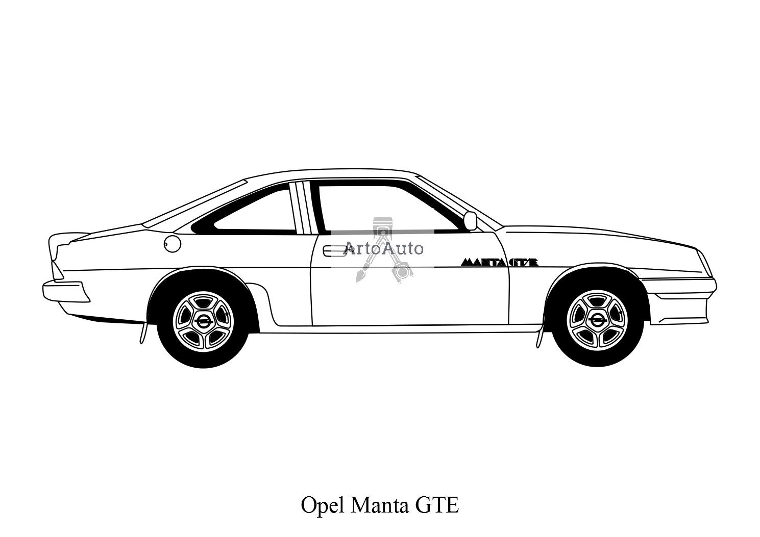 Opel Manta Outline Vector - .SVG, .PDF, .png - Etsy