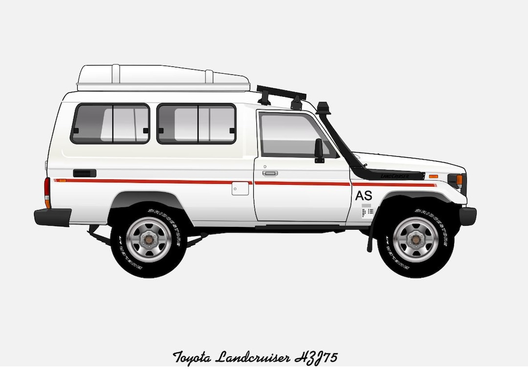 TOYOTA LANDCRUISER HZJ75 - Colour Vector File Download - .PDF, .svg ...