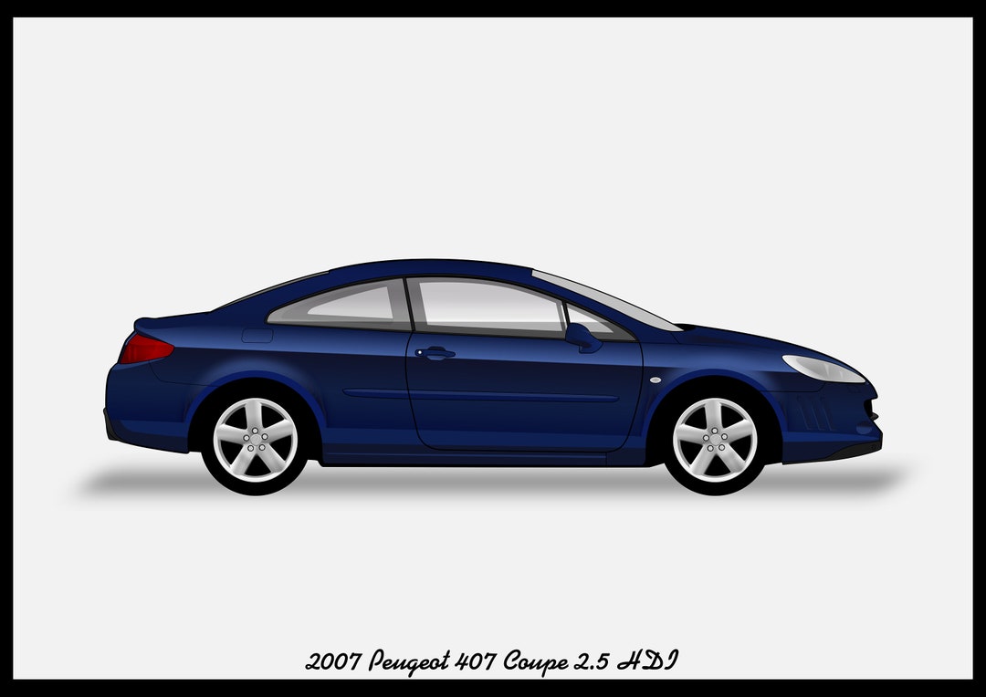 PEUGEOT 407 COUPE - Colour Vector File Download - .PDF, .svg, .png - Etsy