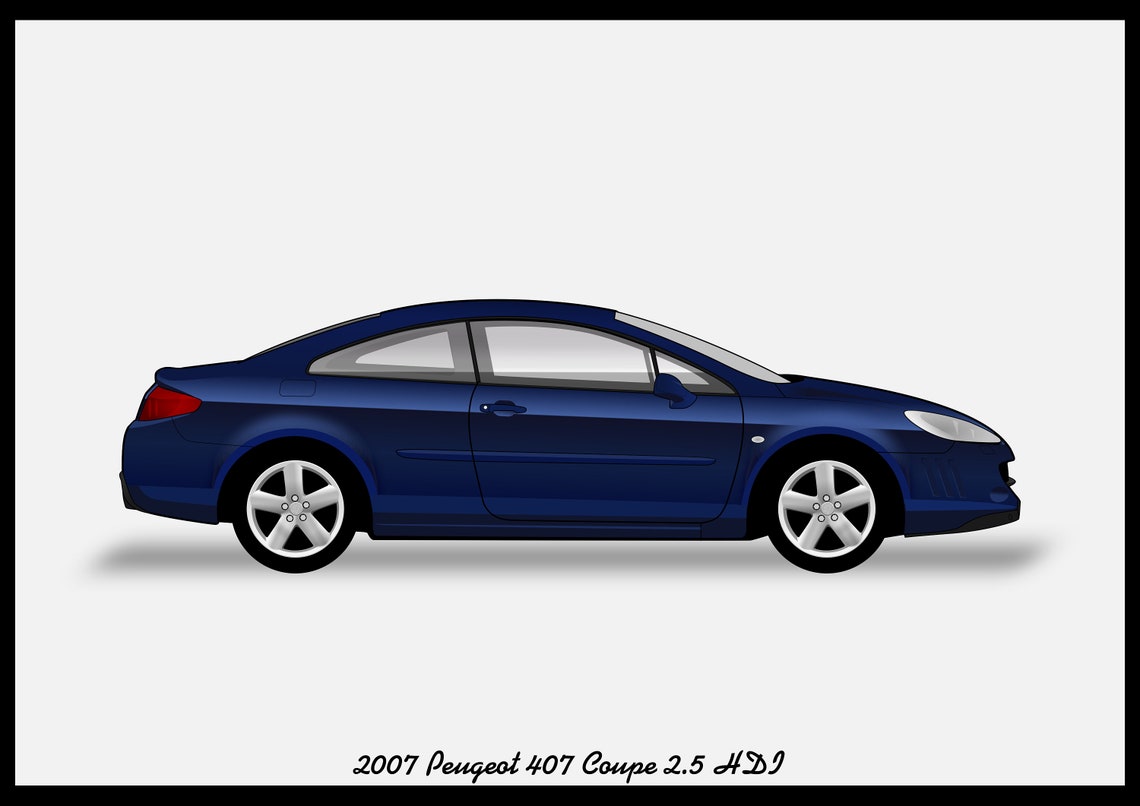 PEUGEOT 407 COUPE Colour Vector File Download .PDF .svg - Etsy