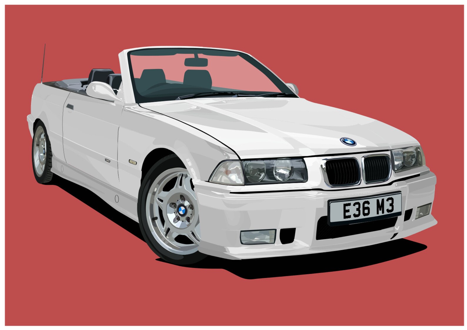 POSTER BMW E36 M3 Vector Art Highly Detailed - Etsy