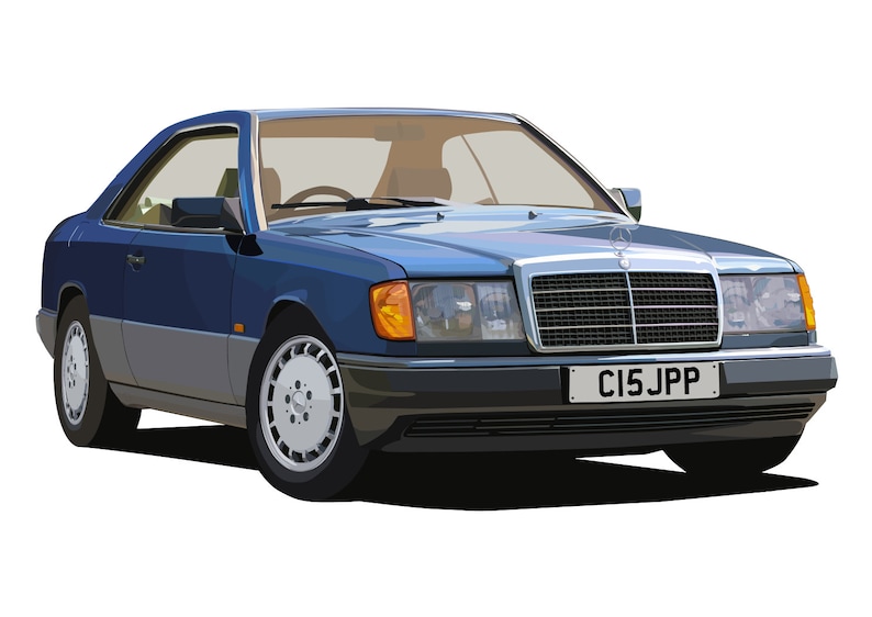 POSTER - Mercedes C124 300CE - Vector Art - Highly Detailed - Etsy