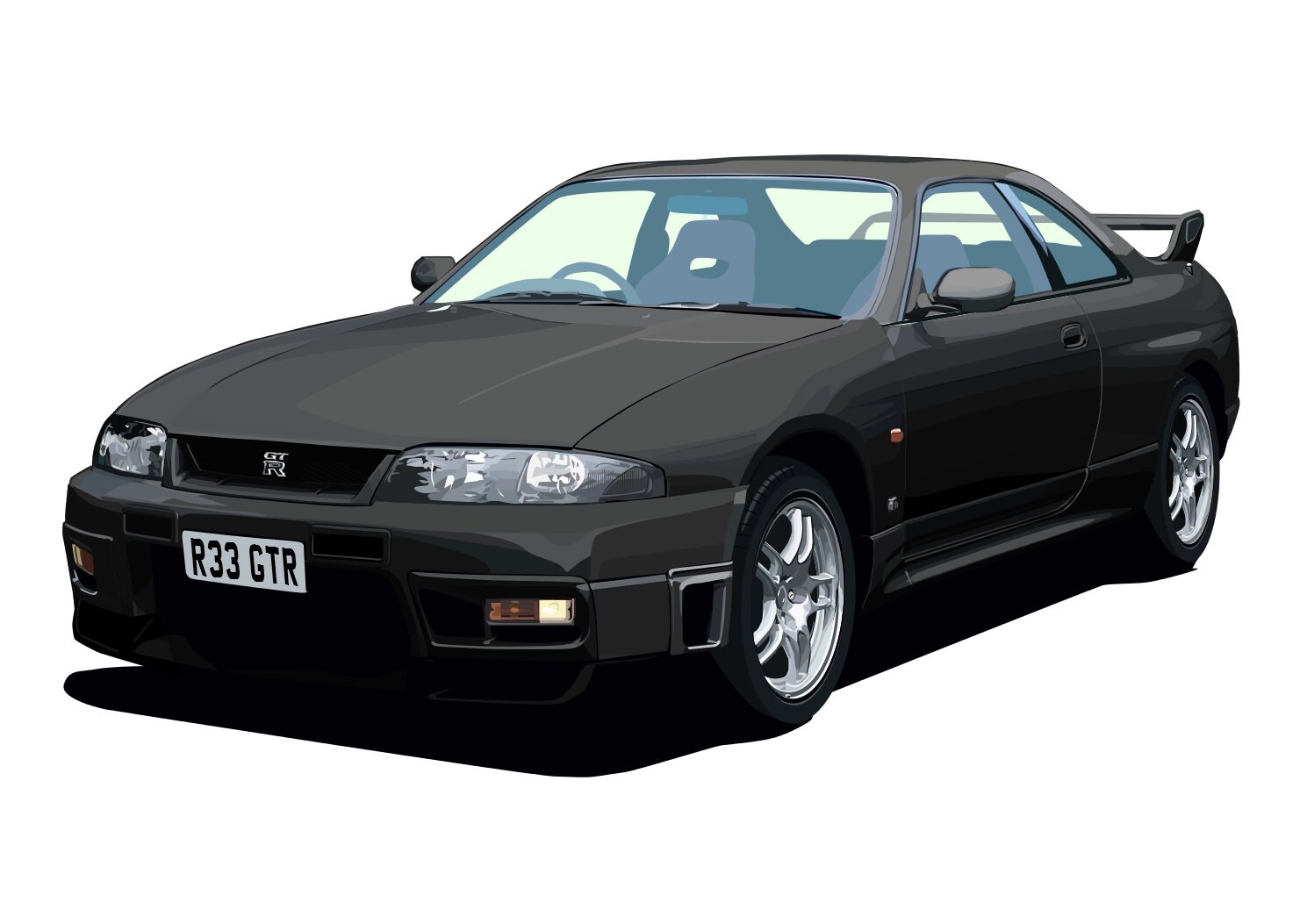 POSTER Nissan Skyline GTR R33 Vector Art Highly Detailed - Etsy UK