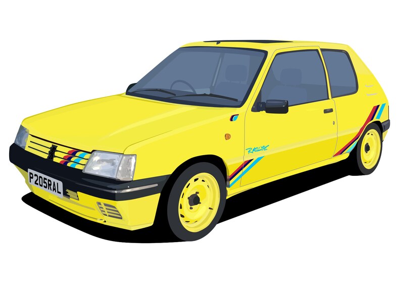 POSTER Peugeot 205 Rallye Vector Art Highly Detailed - Etsy