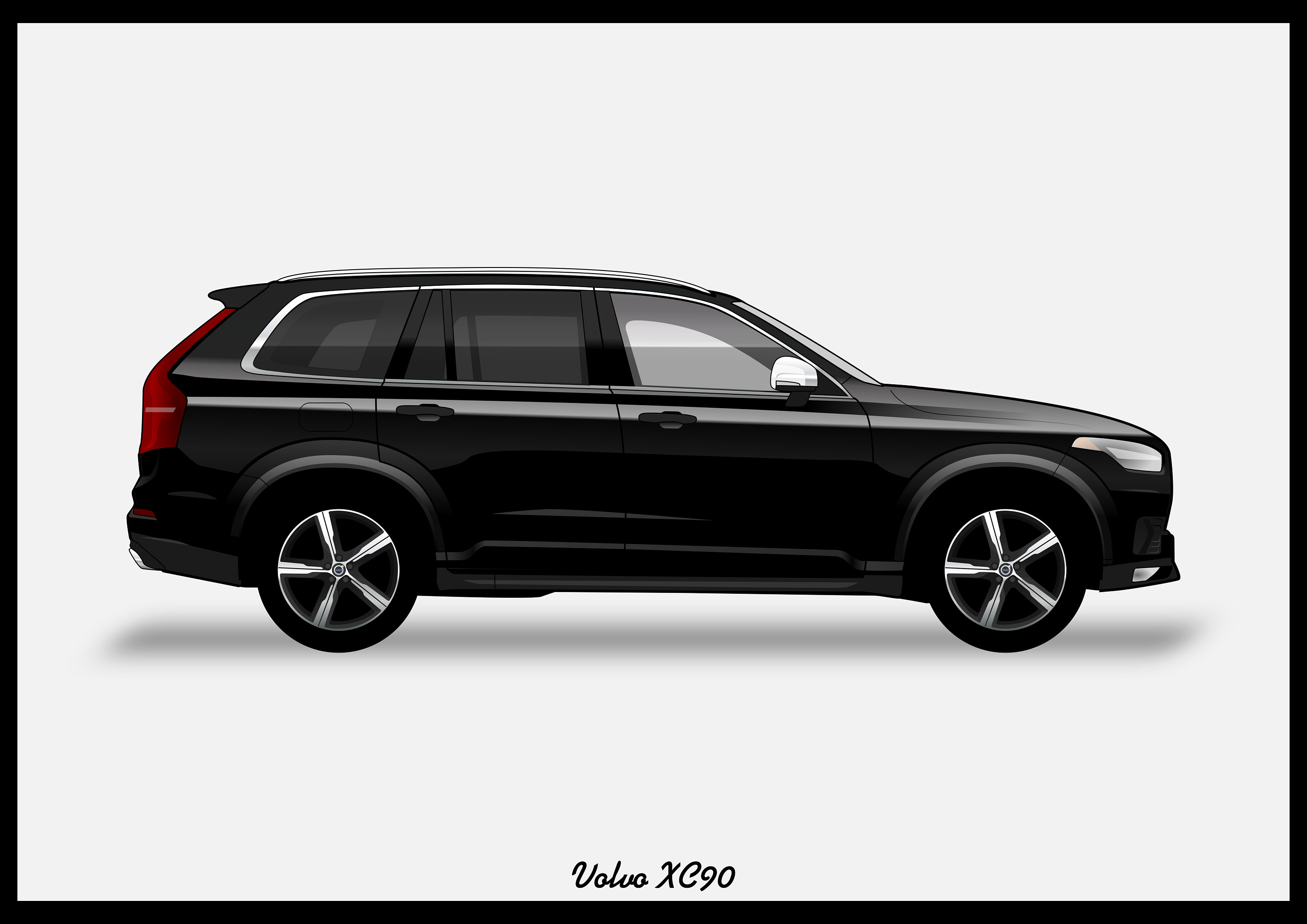 VOLVO XC90 Mk2 Colour Vector File Download .PDF .svg - Etsy