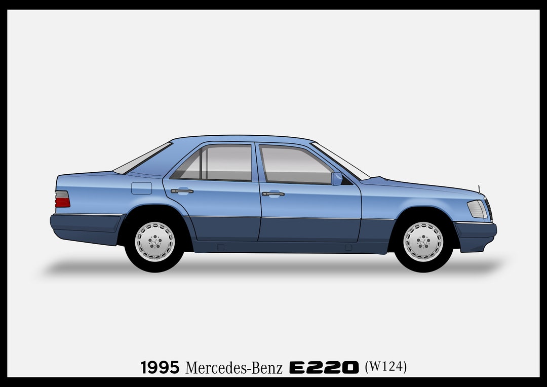 POSTER Mercedes E220 W124 Vector Art - Etsy