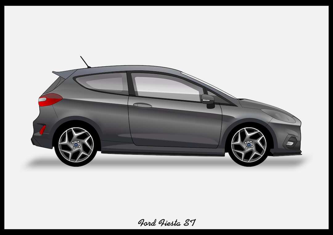 POSTER FORD Fiesta ST Vector Art Grey - Etsy