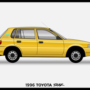 POSTER TOYOTA TAZZ Vector Art Corolla - Etsy