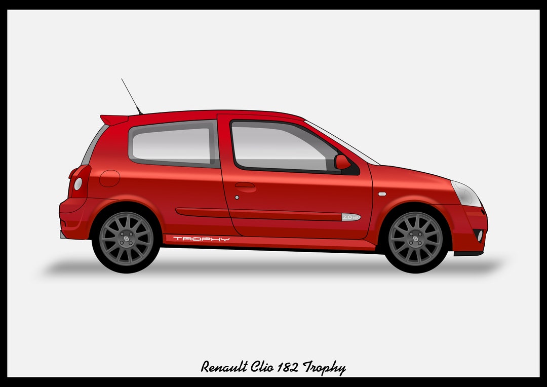 RENAULT CLIO Mk2 - Colour Vector File Download - .PDF, .svg, .png - Etsy