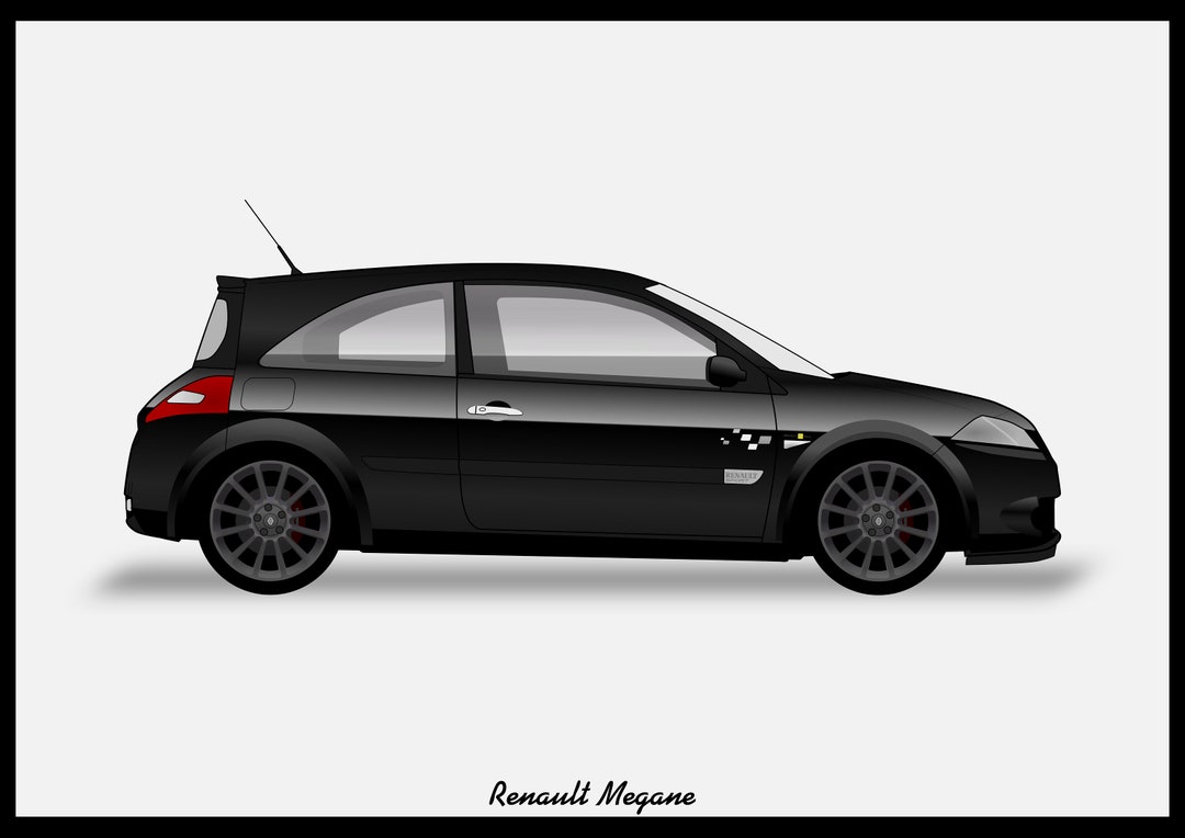 RENAULT MEGANE Mk2 - Colour Vector File Download - .PDF, .svg, .png - Etsy