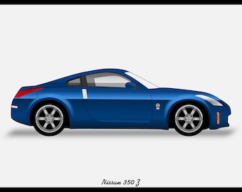 Nissan 350z Vector File. Png, Svg, Eps, Pdf, Jpeg - Etsy
