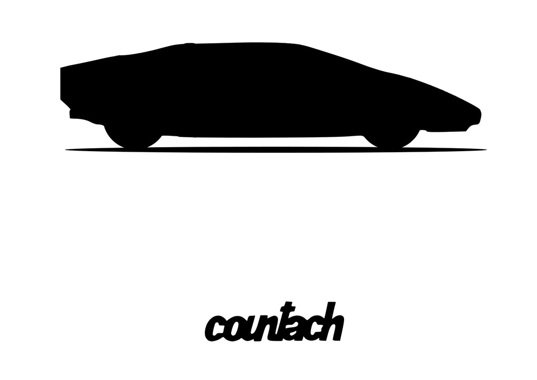 Lamborghini Countach Mk1 Car Silhouette Vector - .SVG, .PDF, .png ...