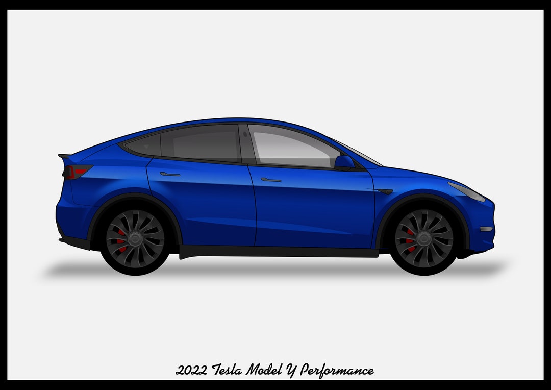 TESLA MODEL Y - Colour Vector File Download - .PDF, .svg, .png - Etsy