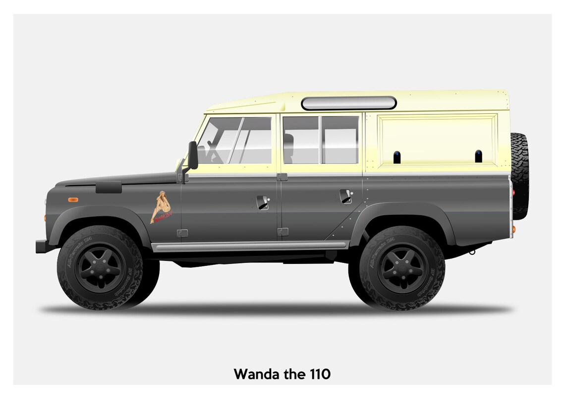 POSTER Land Rover Defender 110 'wanda' Vector Art | Etsy