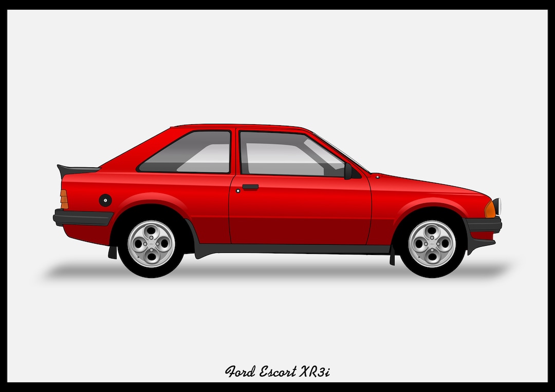 FORD ESCORT Mk3 Rs1600i - Colour Vector File Download - .PDF, .svg ...