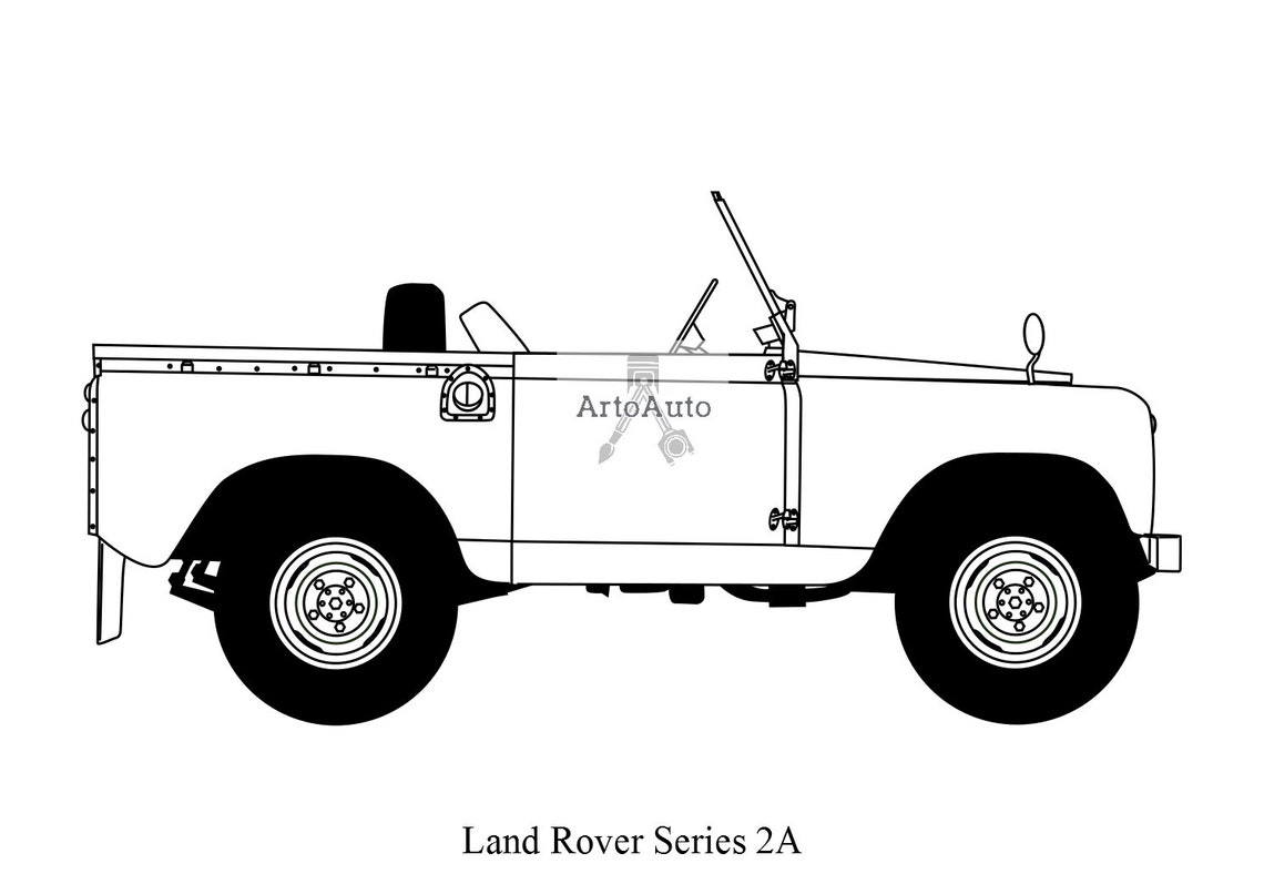 Land Rover Series 2A Outline Vector - .SVG, .PDF, .png - Etsy
