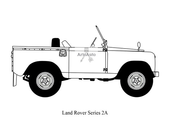 Land Rover Series 2A Outline Vector .SVG .PDF .png | Etsy UK