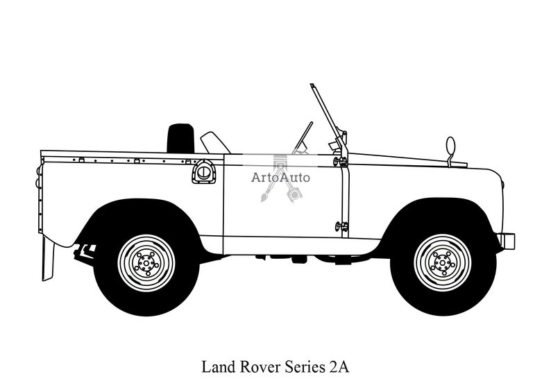 Land Rover Series 2A Outline Vector - .SVG, .PDF, .png - Etsy UK