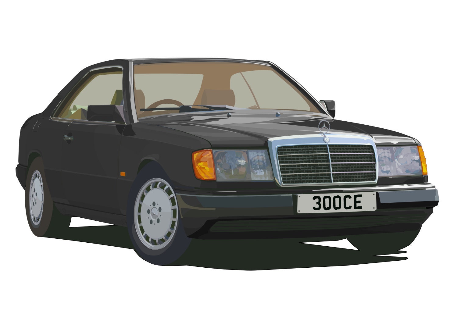 POSTER - Mercedes C124 300CE - Vector Art - Highly Detailed - Etsy